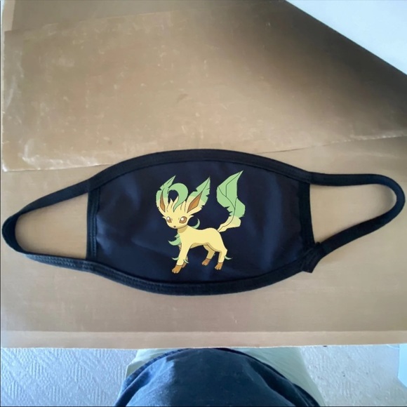 Hand Crafted | Accessories | Eevee Tan Leafeon Pokemon Face Mask | Poshmark